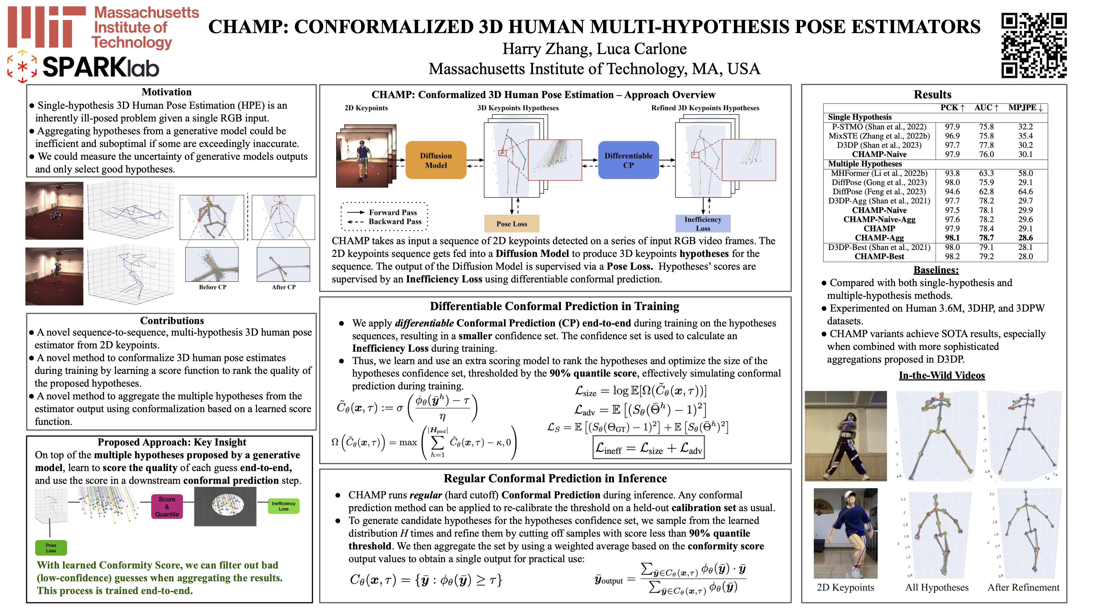 ICLR Poster CHAMP: Conformalized 3D Human Multi-Hypothesis Pose Estimators
